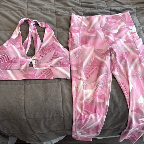 Fabletics | Other | Fabletics Pink And White Abstract Joggers | Poshmark